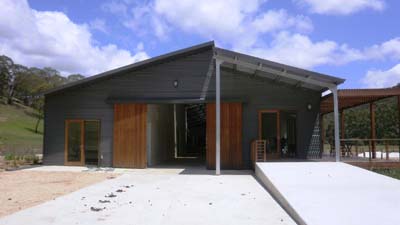 Stables - Steel stables and horse stalls.