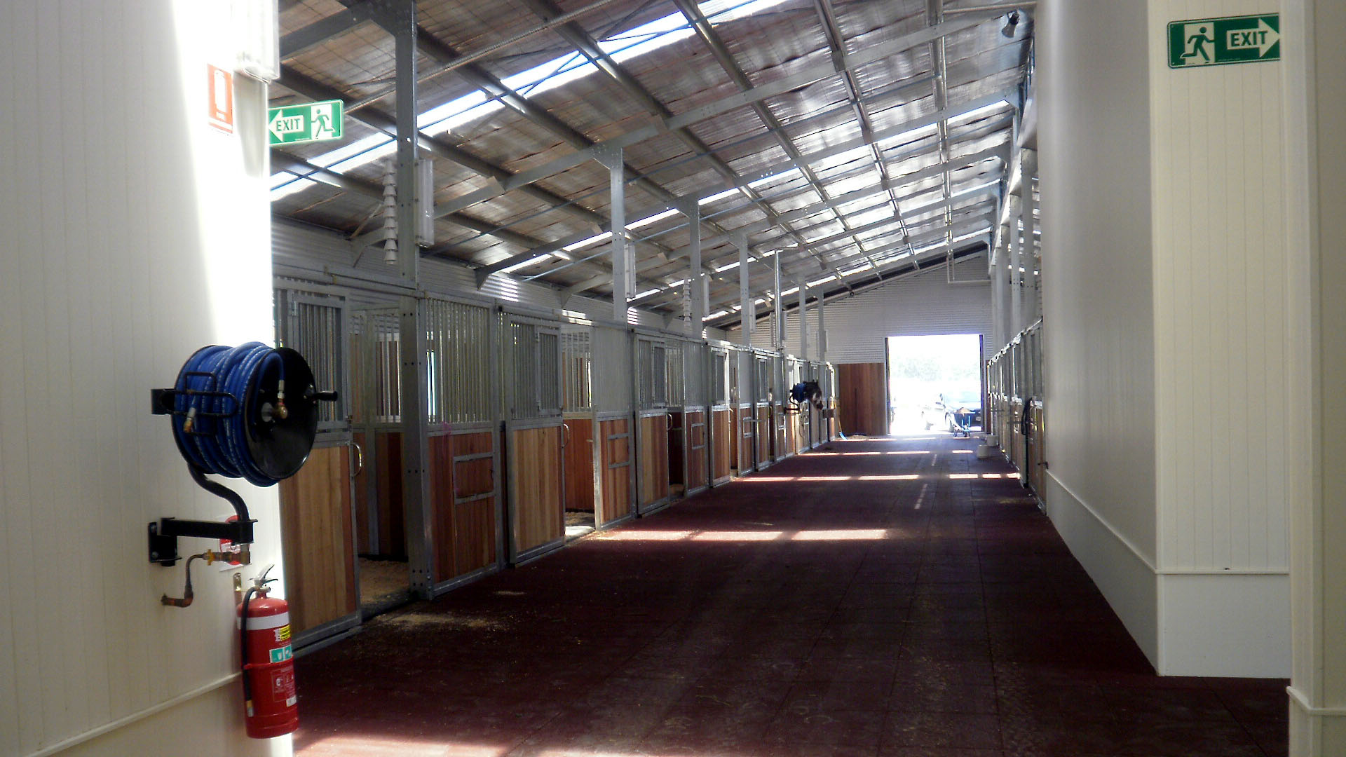 Stables - Steel stables and horse stalls.